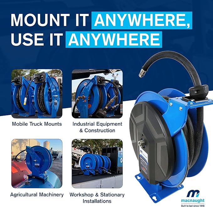 Retractable DEF Hose Reel 3/4" x 30 ft | Macnaught USA