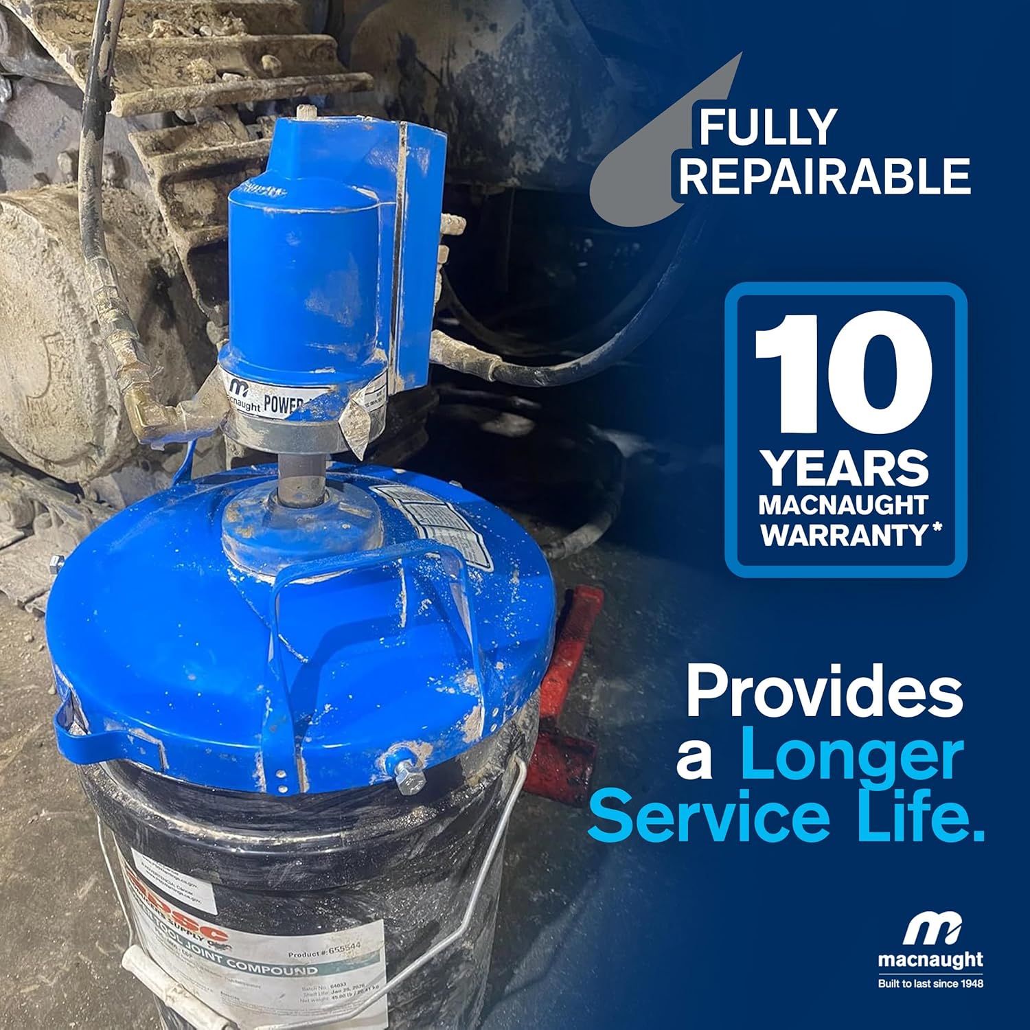 Air Operated Grease Pump & Trolley for 5 Gallon Bucket | Macnaught USA