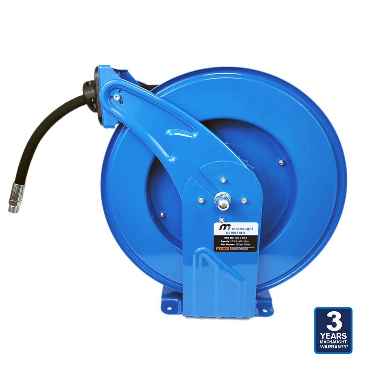 Industrial Oil Hose Reel - 1/2" x 50ft | Macnaught USA